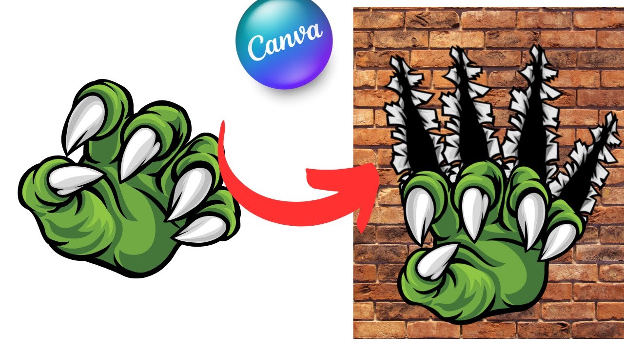 Clawed Mark tutorial in Canva Teared Paper Effect - YouTube