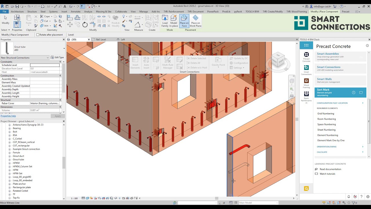 How to Create a Grout Tube Revit Family and Place It in Precast Walls ...