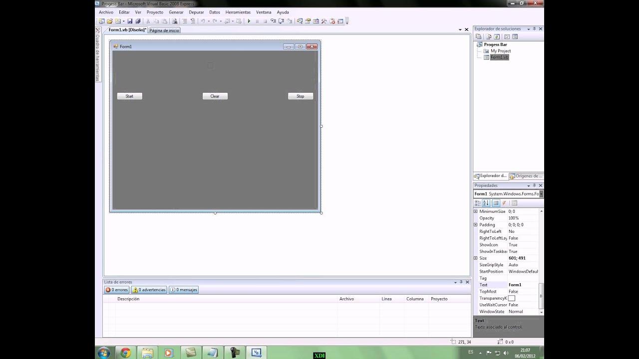 Como hacer una barra de progreso en Visual Basic 2008 Express Edition - YouTube
