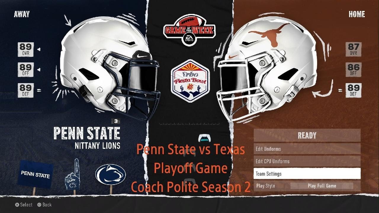 EA SPORTS College Football 25_Penn State vs Texas Coach Polite Season 2 ...