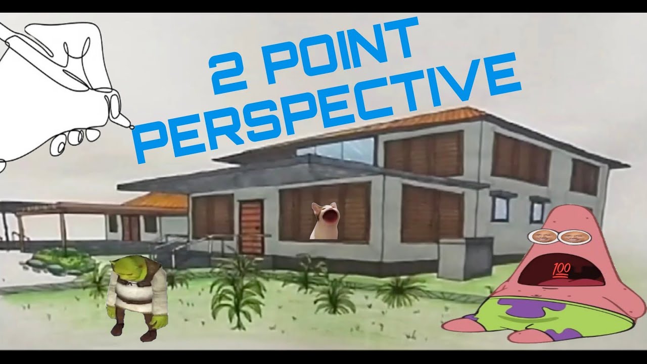 2 - POINT PERSPECTIVE_2-storey house Speed drawing - YouTube