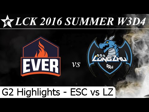 ESC vs LZ Game 2 Highlights + Damage - LCK Summer 2016 W3D4M5 ESC Ever vs Longzhu - YouTube