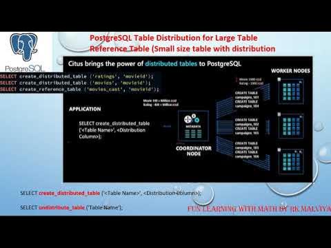 PostgreSQL Table Distribution and reference table for Large Table ,Performance Tuning Hindi # ...