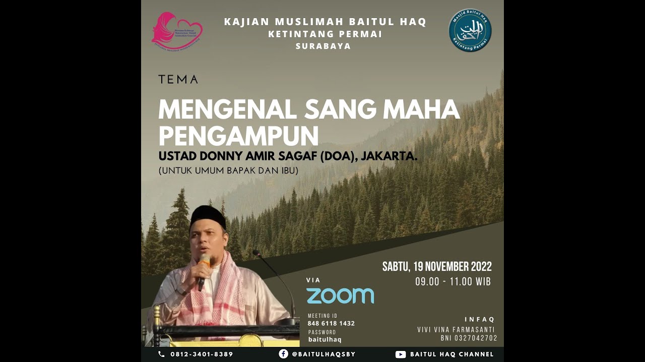 Mengenal Sang Maha Pengampun bersama Ustadz Donny Amir Sagaf - YouTube