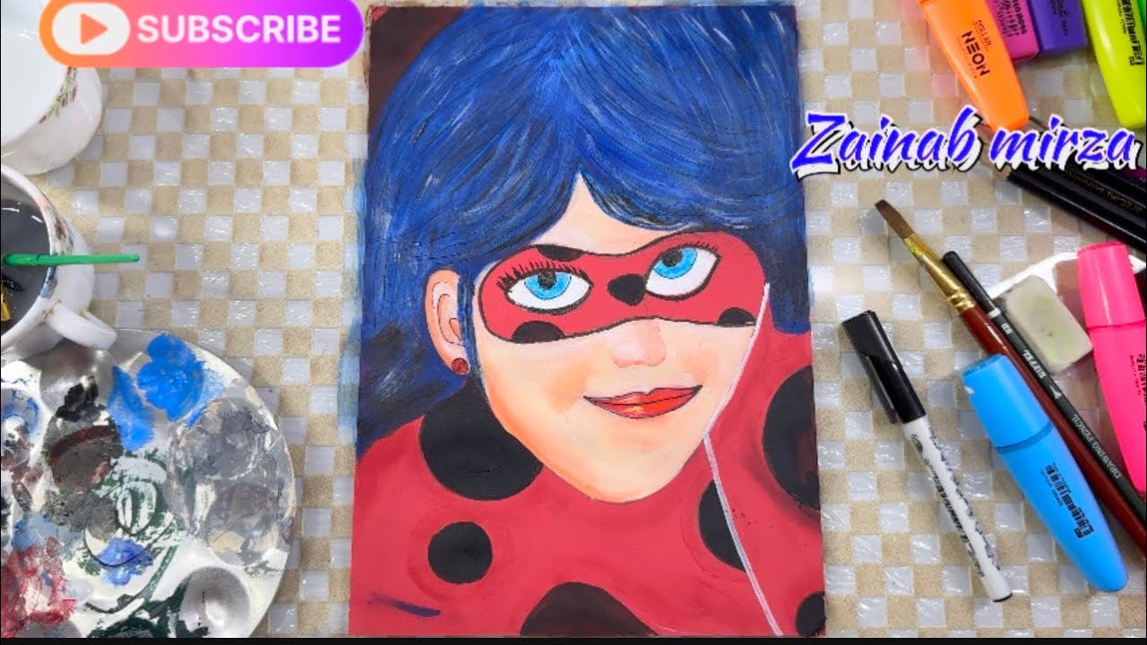 How to make ladybug painting || ladybug drawing || ladybug acrylic ...