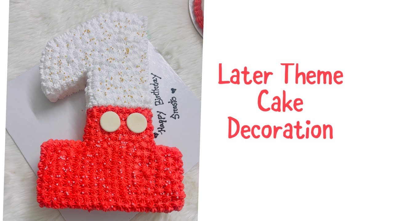 Number 1 Shape Theme Cake Tutorial.#cake #vanilla #birthdaycelebration ...