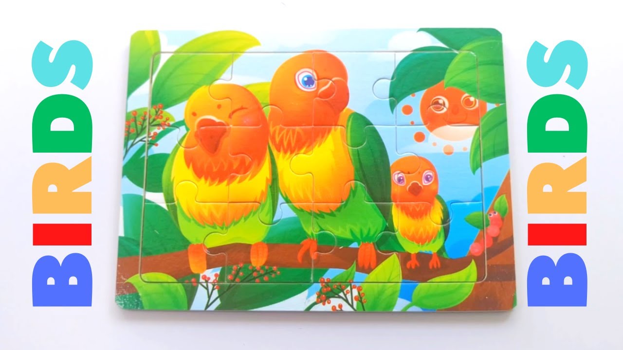 Birds Family on a Tree Branch Jigsaw Puzzle For Kids - YouTube