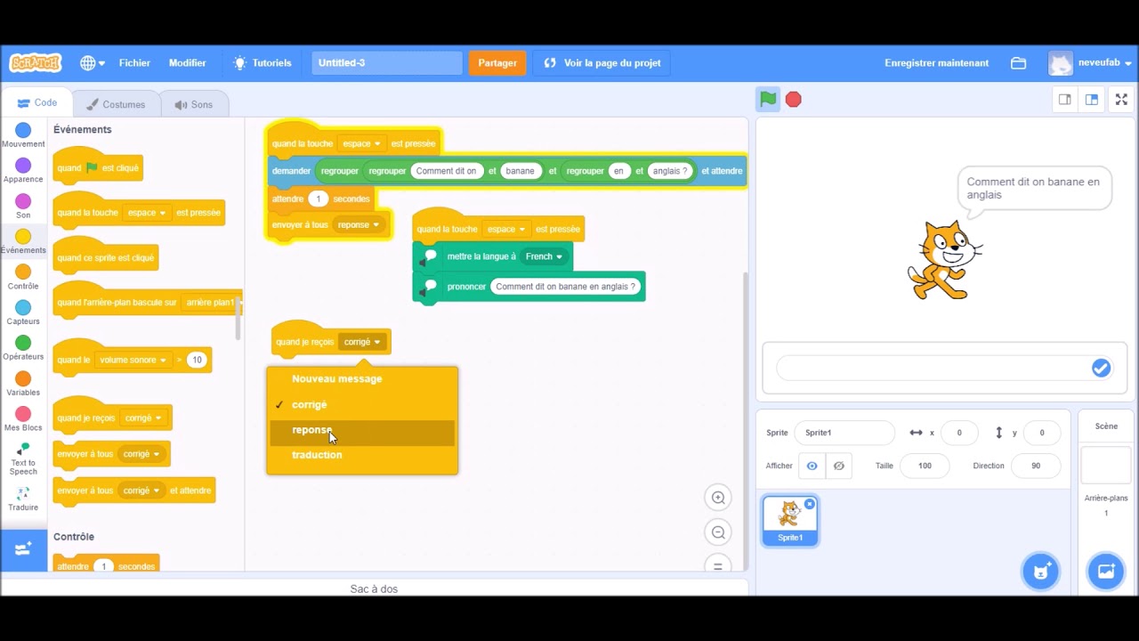 Créez un programme de traduction avec Scratch 3.0 (partie 1) - YouTube