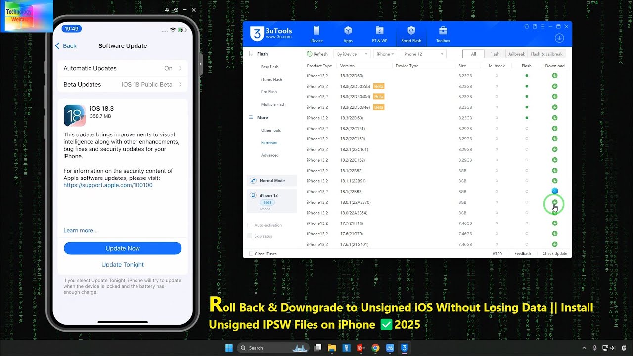 Roll Back & Downgrade to Unsigned iOS Without Losing Data || Install ...
