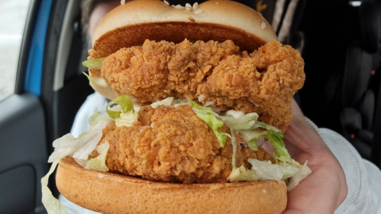 KFC Fillet Stack Burger made with 2 McDonald's McCrispy Burgers. good ...