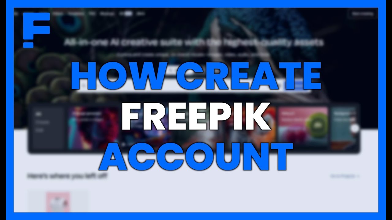 HOW TO CREATE a FREEPIK ACCOUNT and ACCESS AI for DESIGN - YouTube