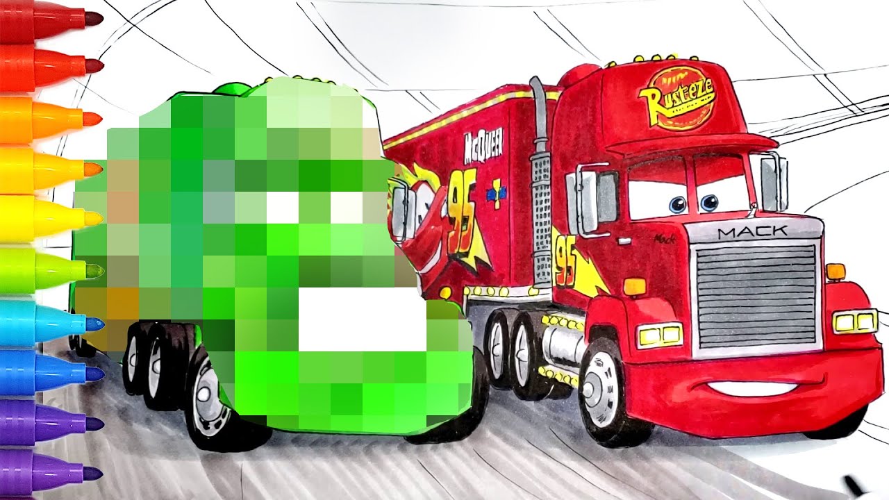 Chick Hicks' Hauler vs Mark Hauler in CARS 3 Behind The Scene. Drawing ...