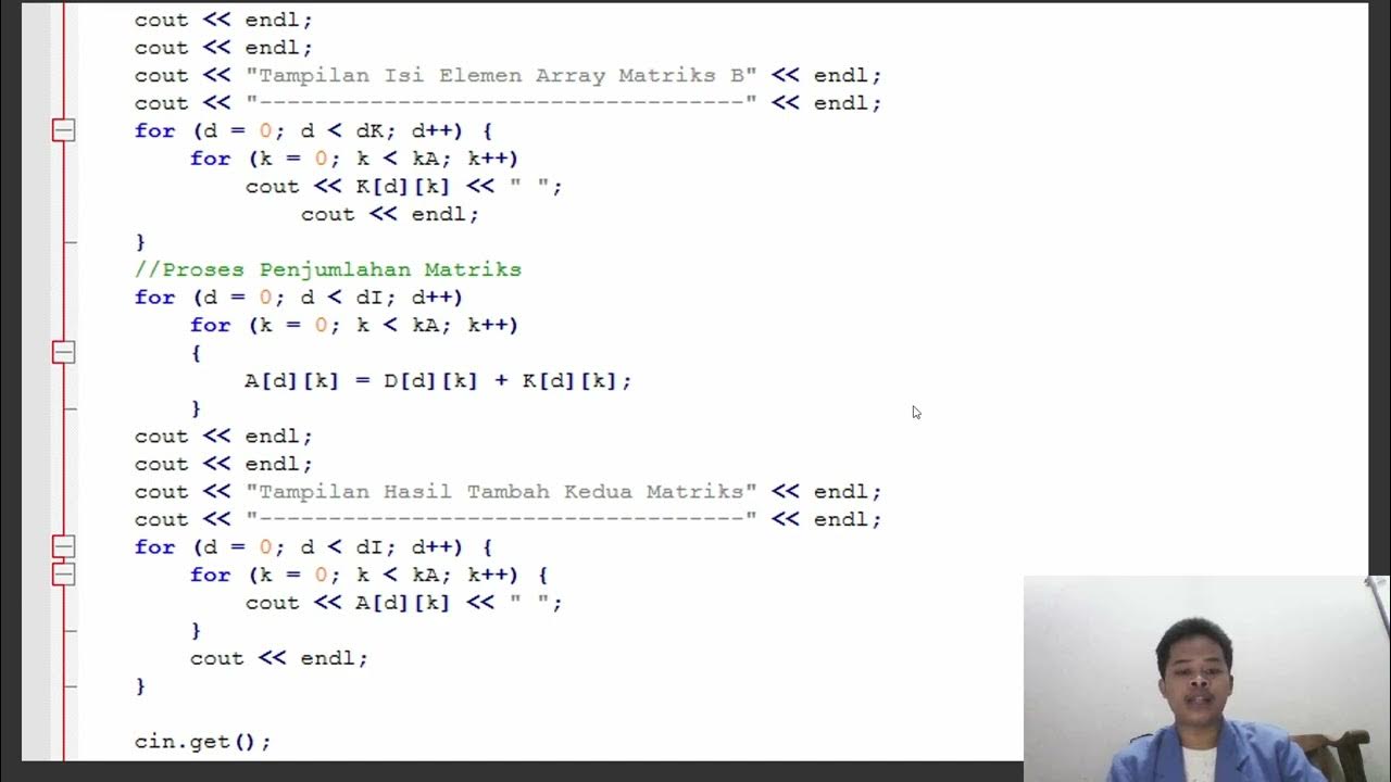 Program C++ Array Multidimensi - Tugas Besar Algoritma Dan Pemrograman - YouTube