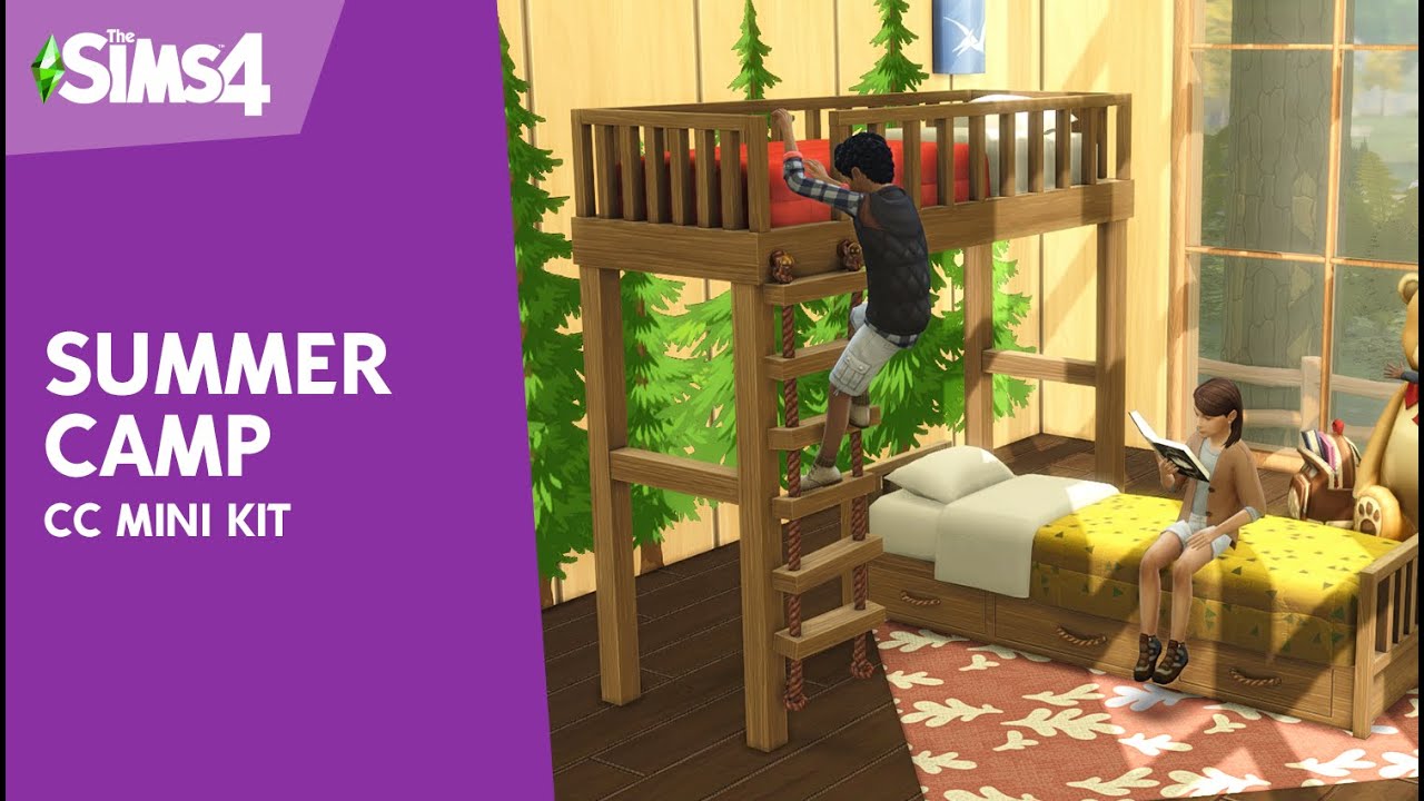 The Sims 4 Summer Camp Mini CC Kit - Bunk Bed - YouTube