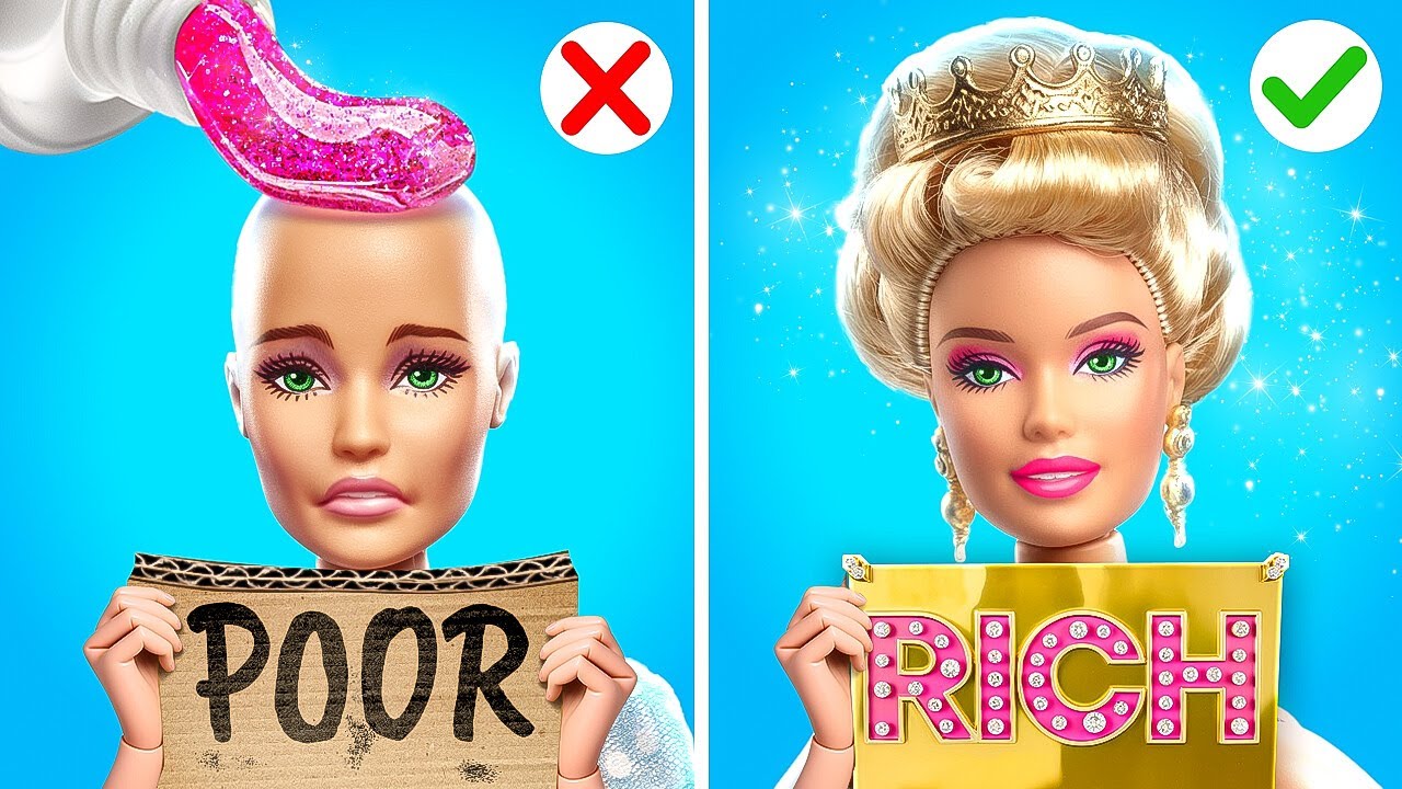 From POOR DOLL to RICH PRINCESS 👑 Magical Barbie Makeover by Ha Hack ...