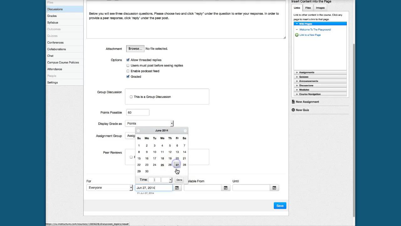 Creating discussions in Canvas with more than one question - YouTube