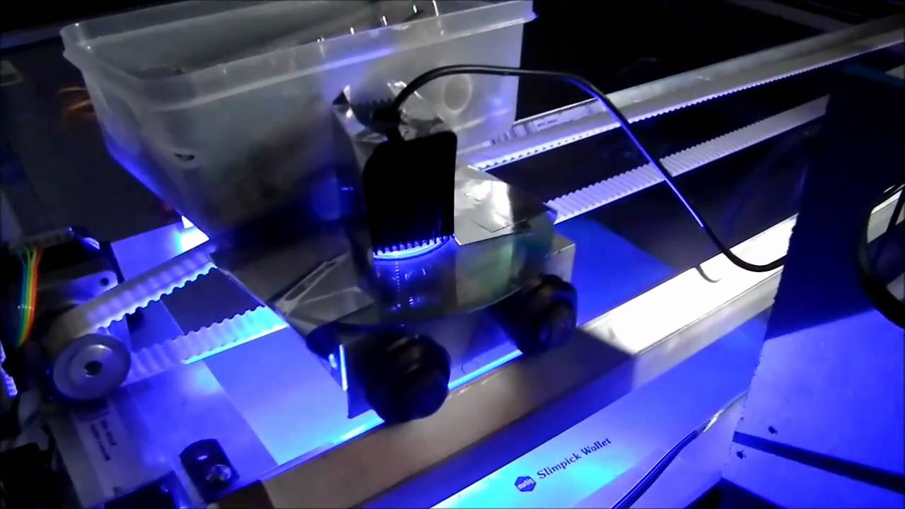 DIY Laser Cutter - First Engraving run! - YouTube
