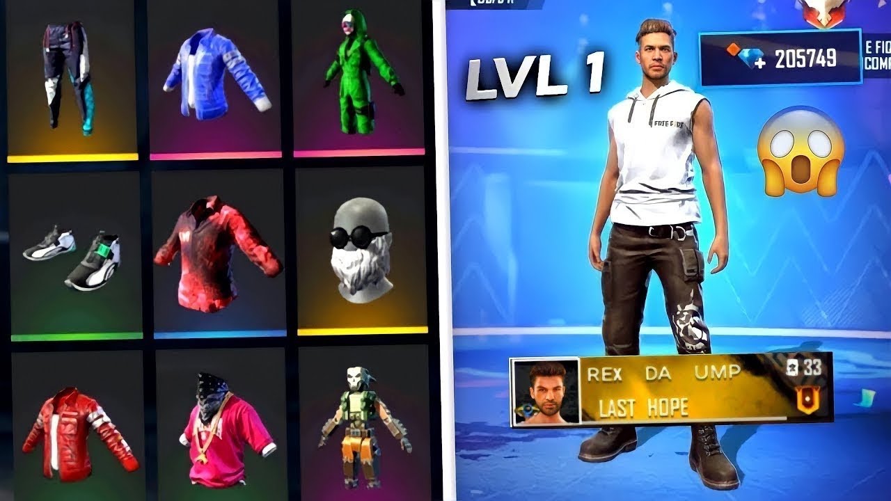 GANHEI TUDO NA CONTA LEVEL 1 DO FREE FIRE ! - YouTube