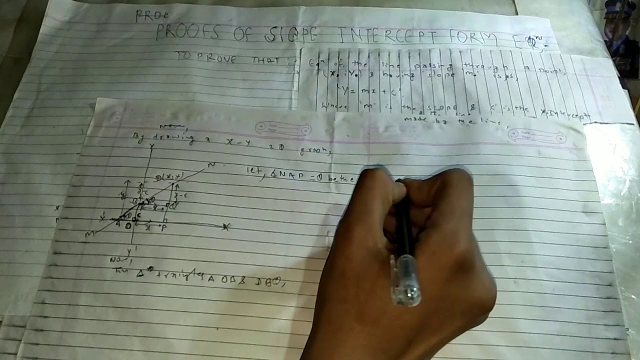 Proofs of slope intercept form eqn.Coordinate Geometery by Mathematics ...