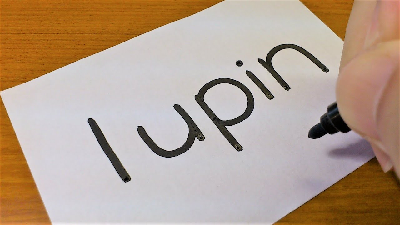 How to turn words LUPIN（Lupin the Third）into a Drawing - How to draw a ...