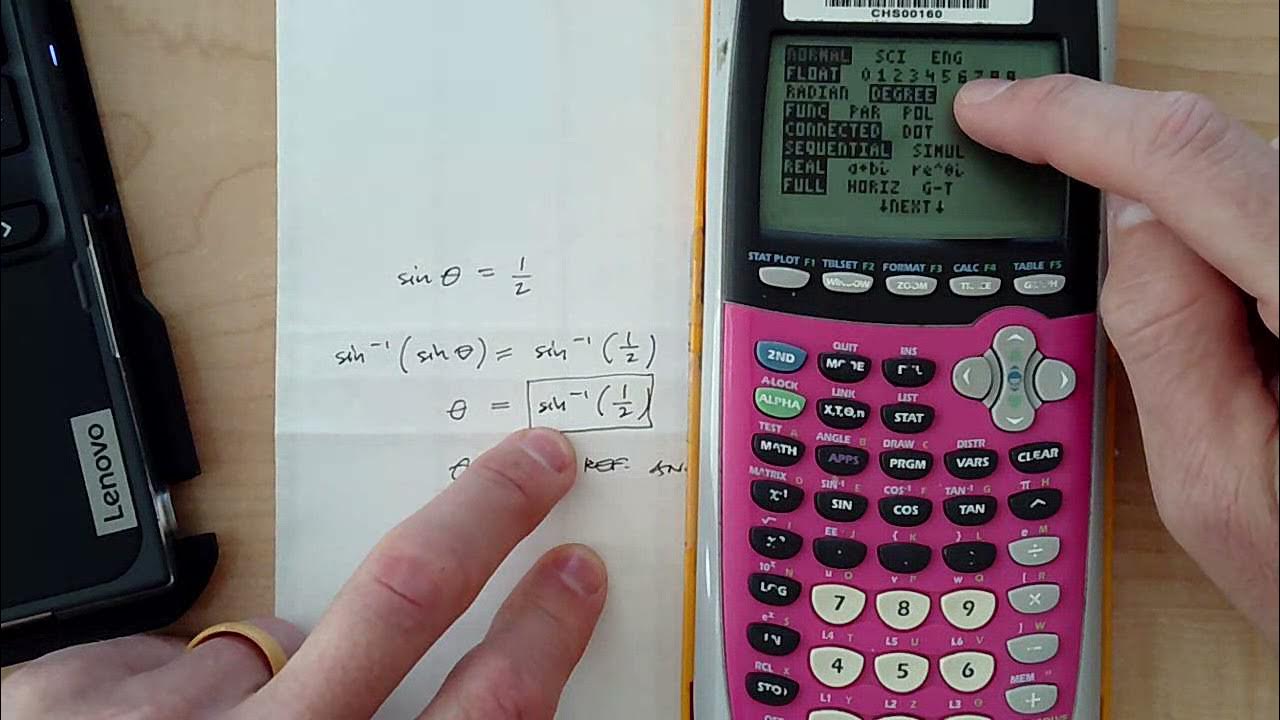 Find the measure of an angle using inverse sine and TI-84 (plus radian ...