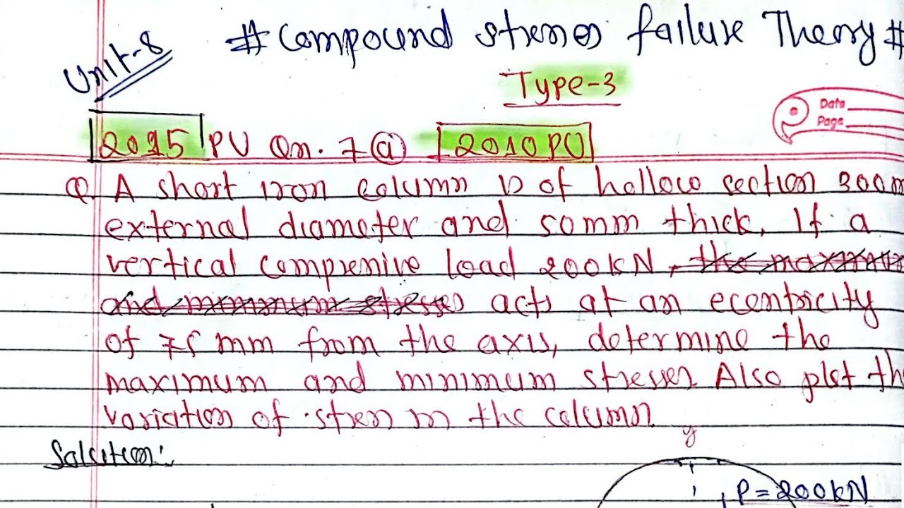 Unit-8:Compound Streese Failure Theory|Type-3 Numerical|SOM Purbanchal ...