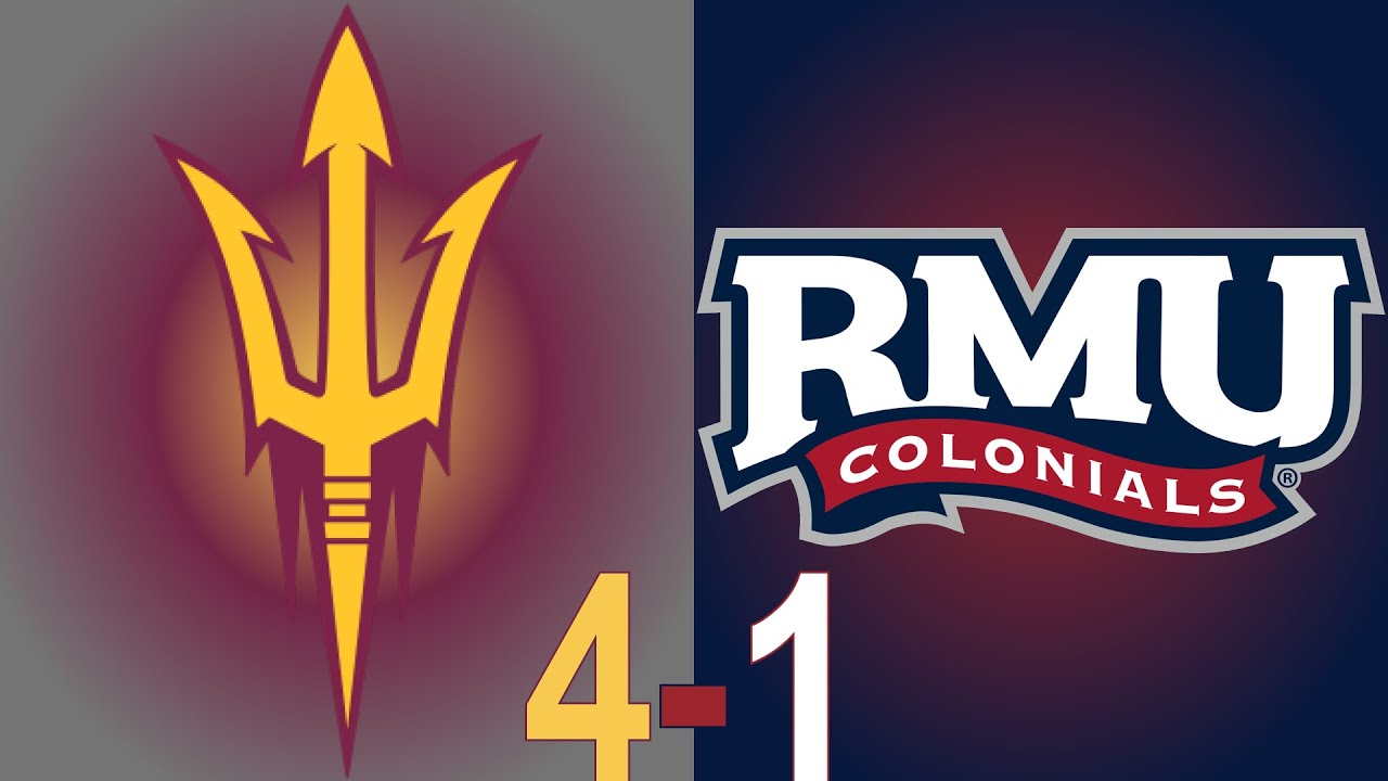 Robert Morris Men's Hockey vs. #13 Arizona State Highlights (12/16/23 ...