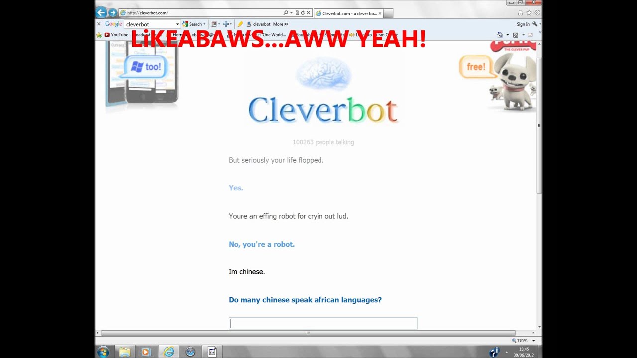 Let's play-CleverBot! Part 1-Why you so racist?!?!?!? - YouTube