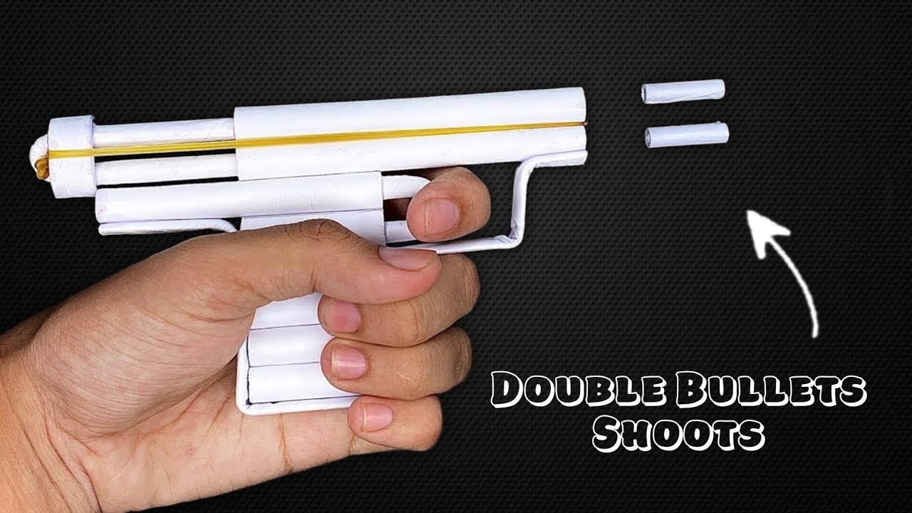 How to make Paper Gun with Double Bullets that Shoot | Paper Gun ...