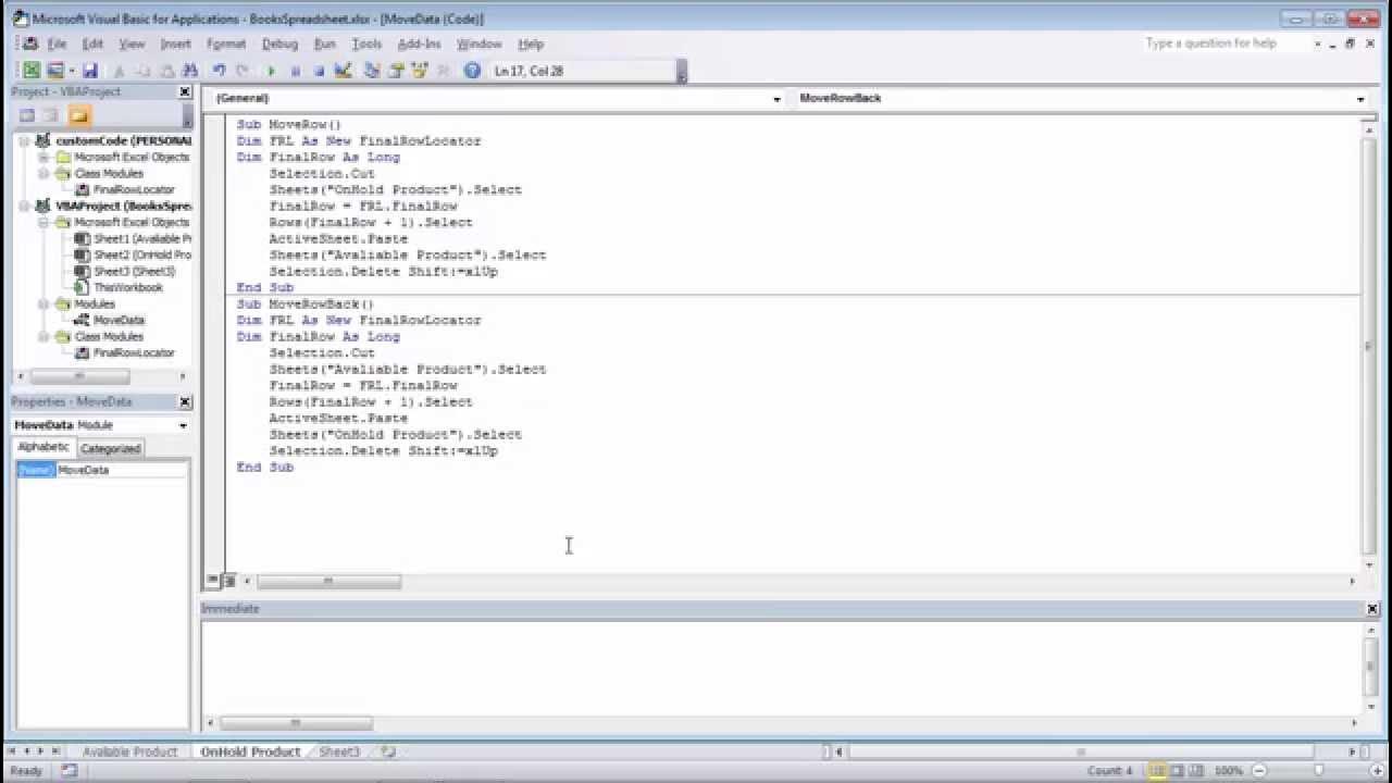 Excel VBA | Move Row to Another Sheet - YouTube