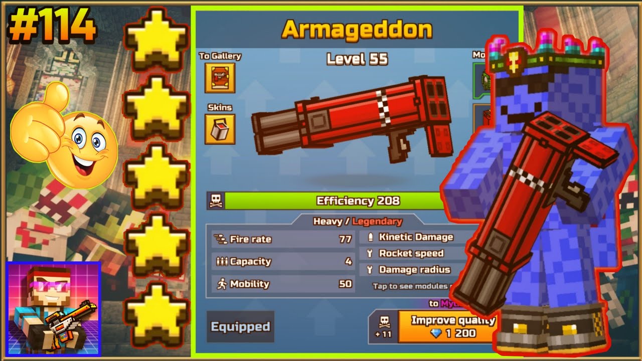 Pixel gun 3d. Walkthrough part 114. {Armageddon lvl.55;Gameplay ...