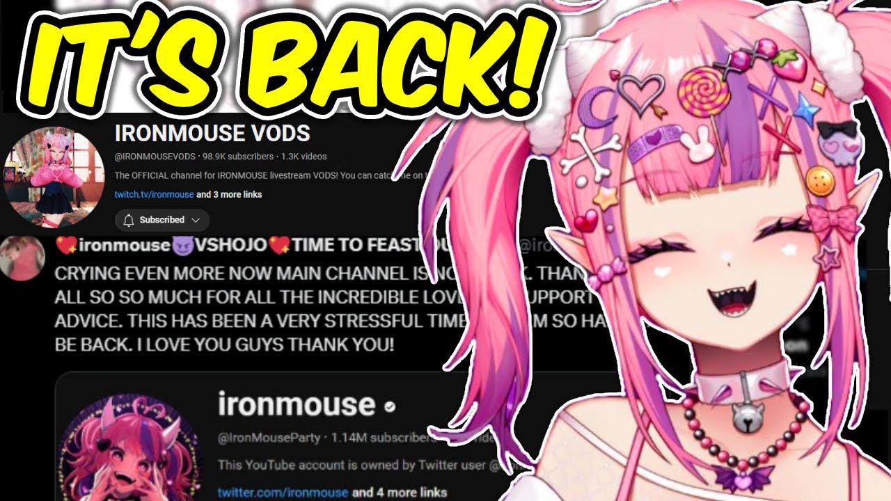 Ironmouse is so Happy her Youtube Channel is back! - YouTube