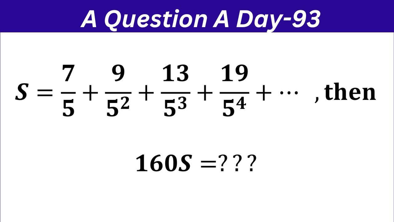 A Question A Day - 93 | Sequence & Series | Jee Main Maths | Jee ...