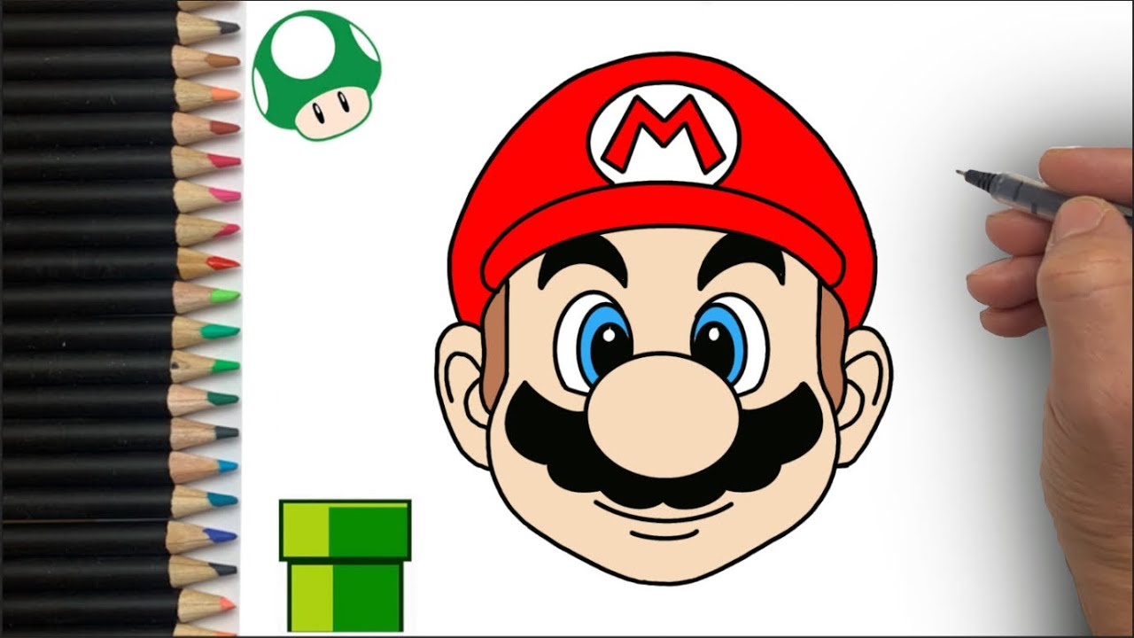 SUPER MARIO Tutorial Wie ZEICHNET man Super Mario ZEICHNEN Lernen für ...