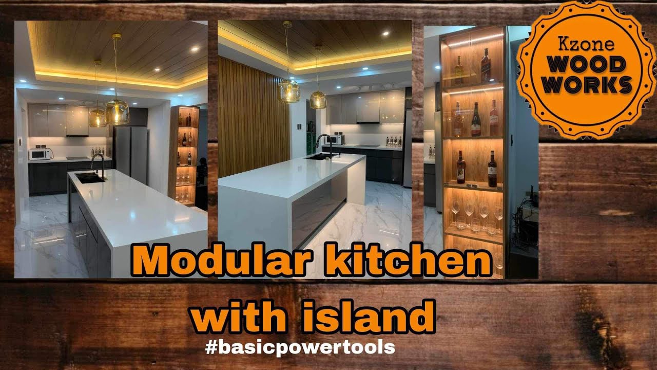 Modular Kitchen with Island | KZONEWOODWORKS - YouTube