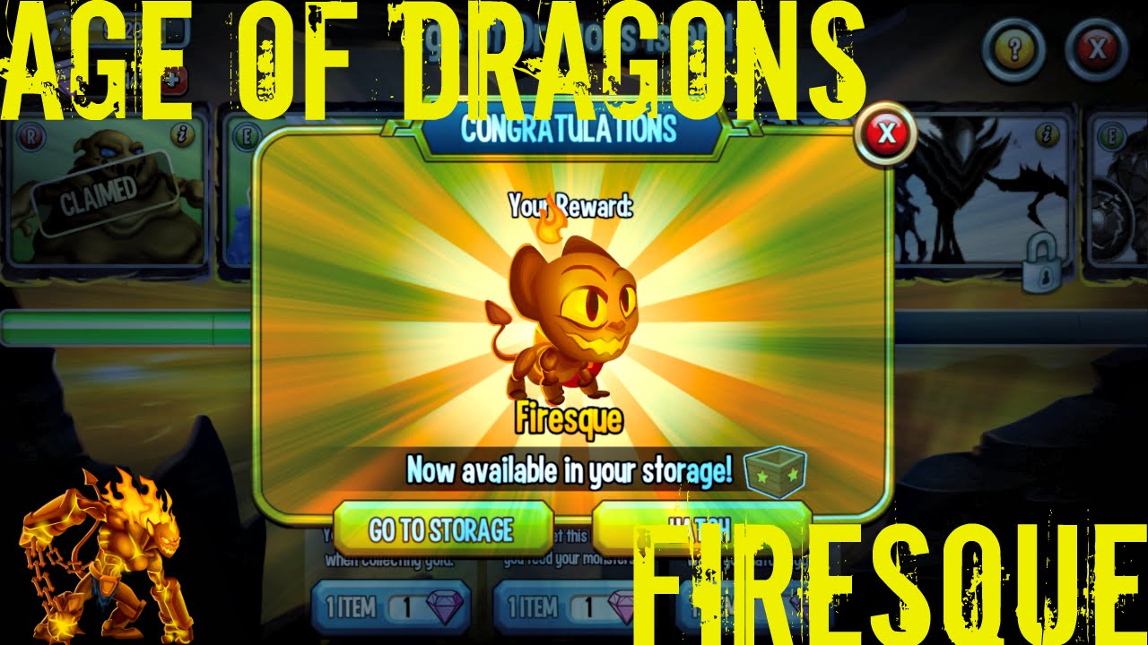 Monster Legends - Age of Dragons - Firesque - YouTube