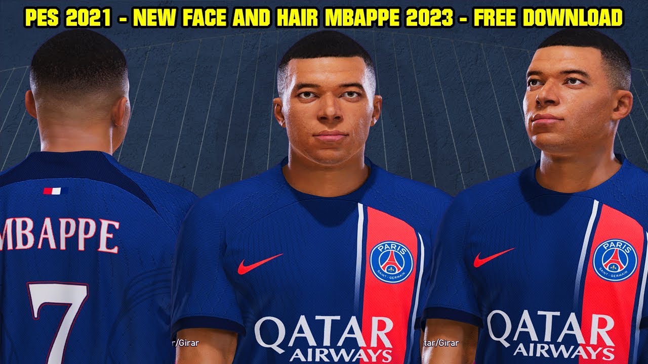 PES 2021 - NEW FACE AND HAIR MBAPPE 2023 CONVERT FROM EFOOTBALL 2024 ...