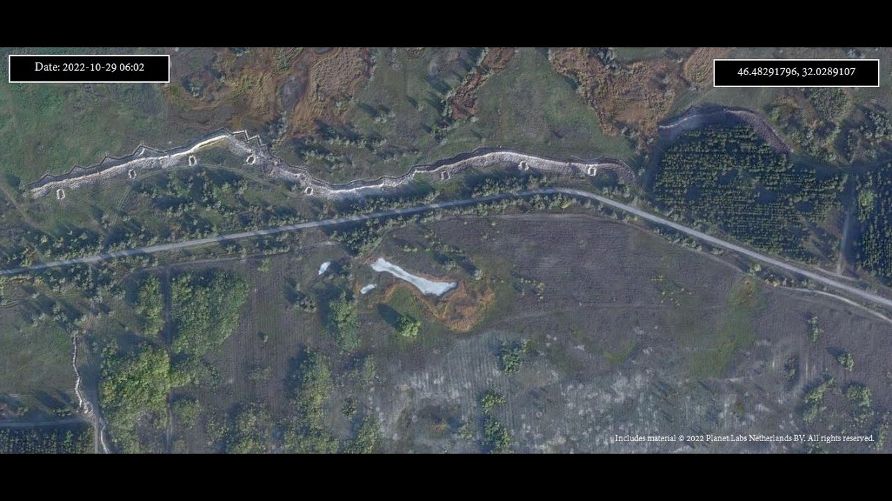 Satellite Imagery of Russian Defensive Positions at the Kinburn Spit ...