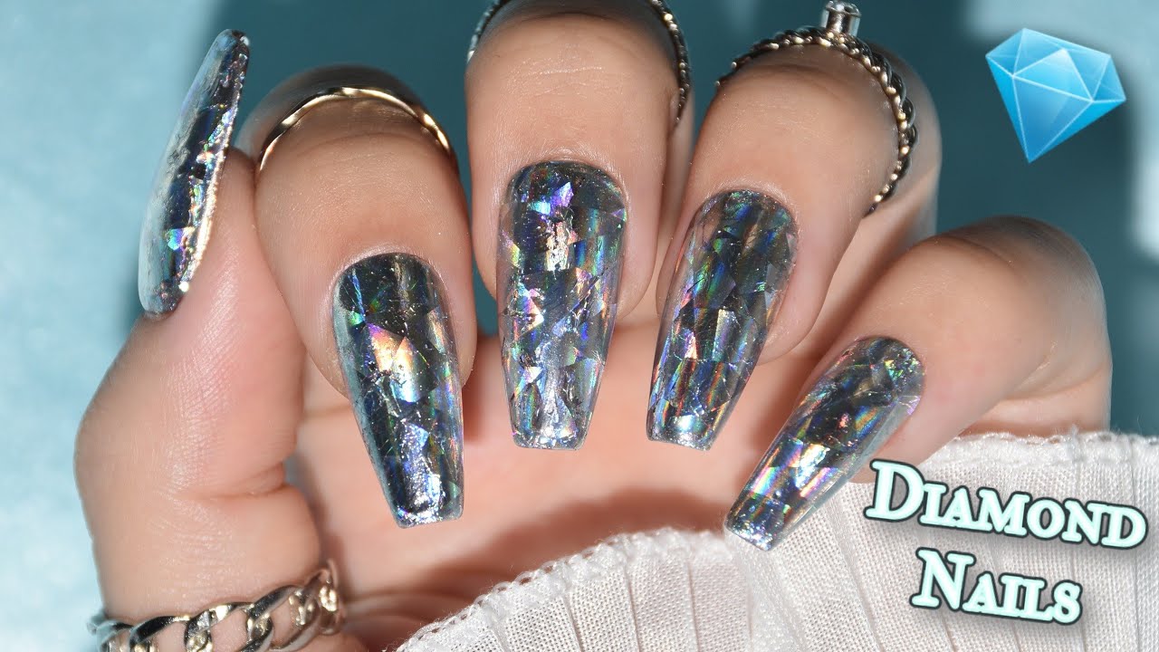 Diamond Nails | Simple Nail Art Design Tutorial - YouTube