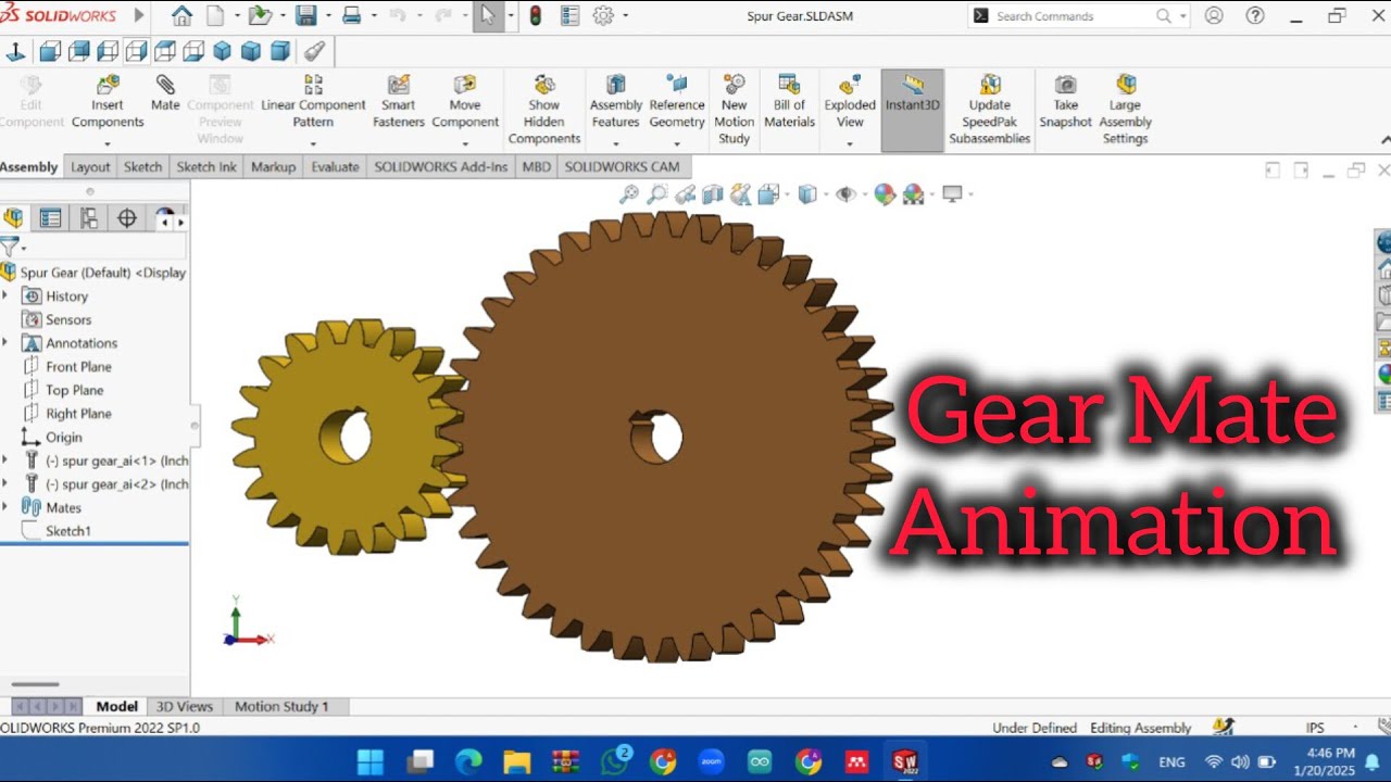Spur gear solidworks tutorial ||Spur gear|| mechanical mechanism|| Spur ...