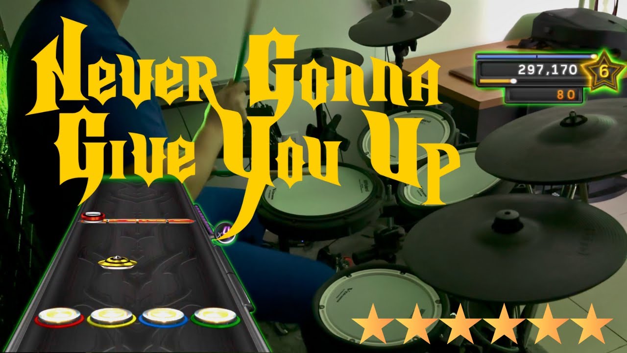 Never Gonna Give You Up - Rick Astley Expert Drums Clone Hero - YouTube