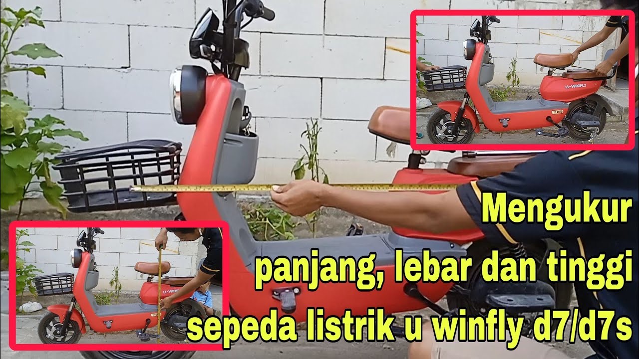 Dimensi ( panjang, lebar dan tinggi ) sepeda listrik u winfly d7s ...