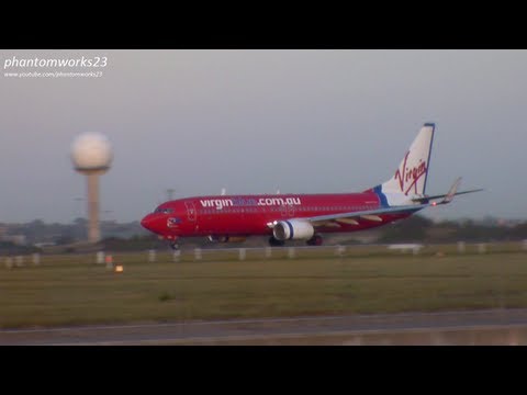 VIRGIN BLUE 737-800 EARLY MORNING TAKE OFF 16L SYDNEY AIRPORT