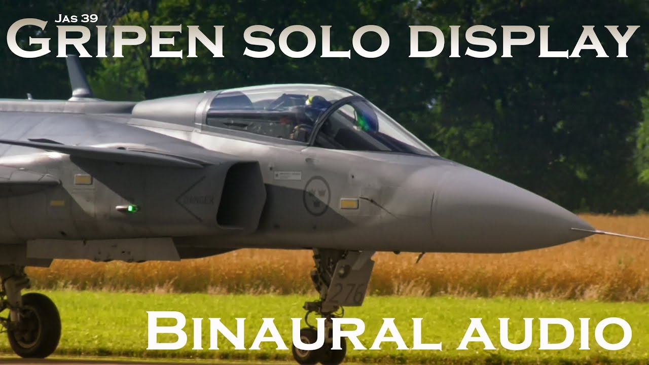 JAS 39 Gripen Solo display 2018. Binaural audio! - YouTube