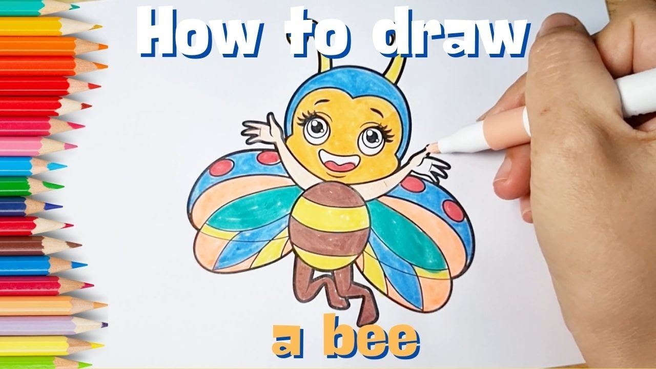Coloring a baby bee | Easy Drawing | cute Drawing for beginners - YouTube