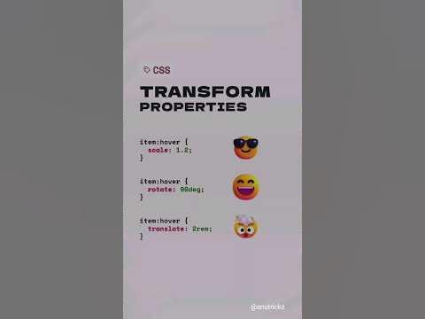 CSS Transform Properties: Elevate Your Design Aesthetic #css #csstips - YouTube
