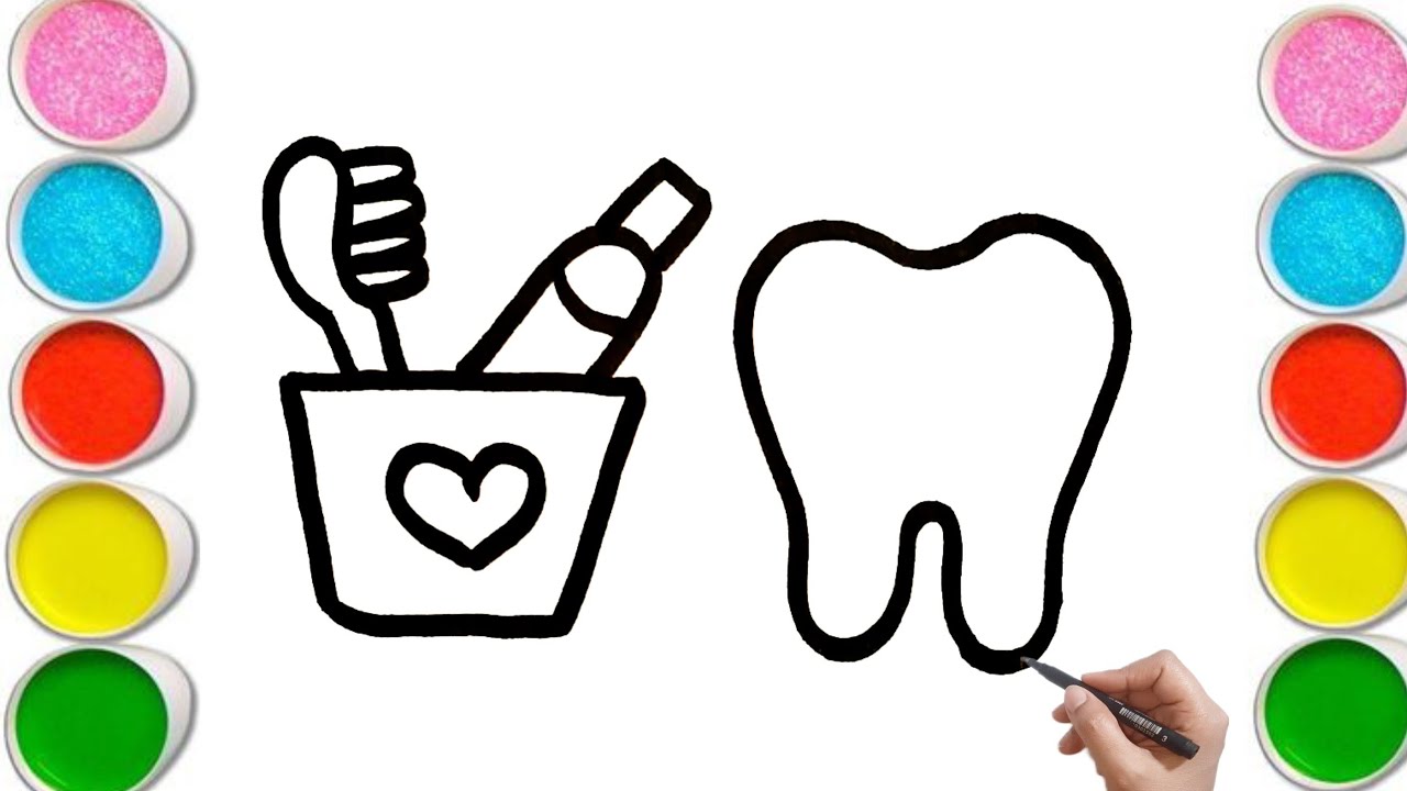 Rainbow Teeth & Toothpaste Drawing, Colouring and Painting for kids ...