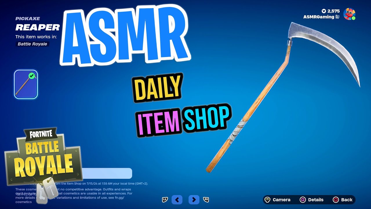 Asmr Fortnite Rare Reaper Pickaxe Is Back Daily Item Shop 🎮🎧 Relaxing Whispering 😴💤 Youtube