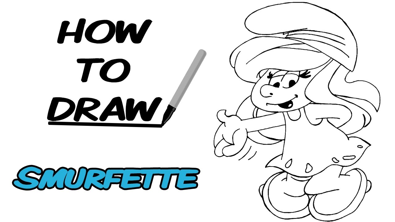 How To Draw Smurfette - Cartoons | Speed Drawing - YouTube