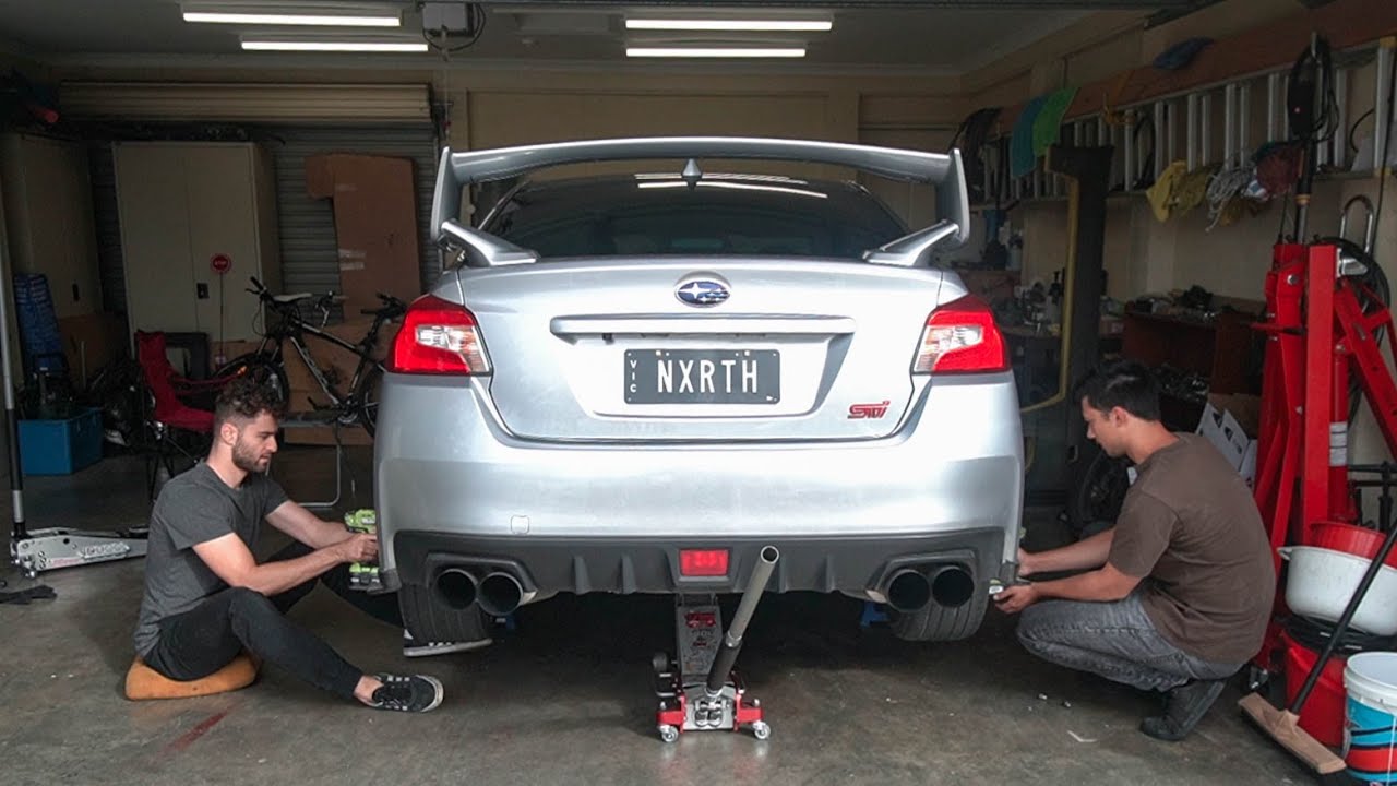 WRX STI EASIEST COILOVER INSTALL Ft. North Borders - YouTube